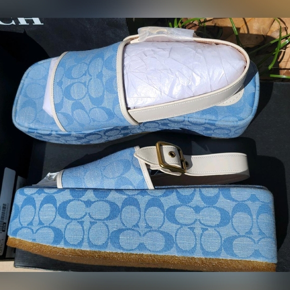 Coach | Shoes | Coach Chambray Platform Sandal | Poshmark